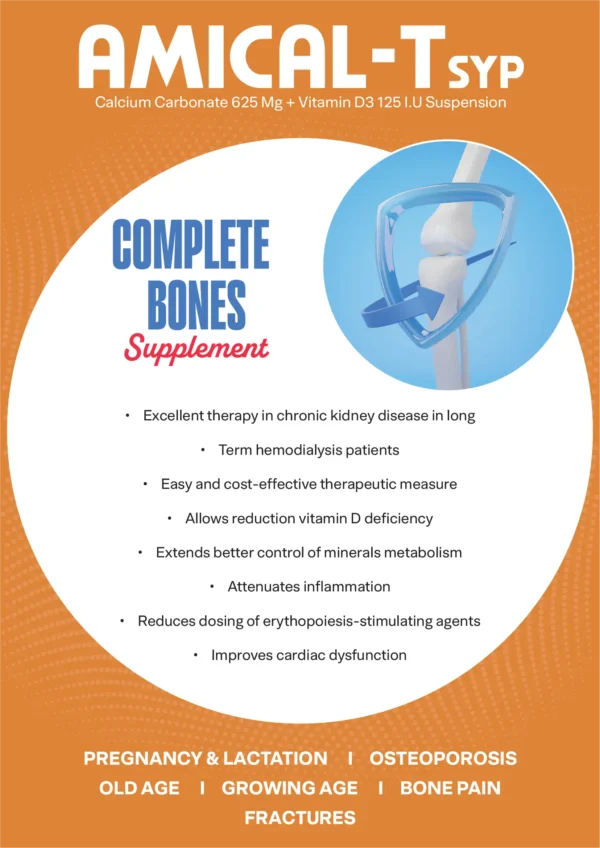 Amical T Syrup – Calcium Carbonate & Vitamin D3 | Genplus Pharma ...
